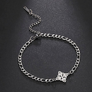 UNIFT Celtic Knot Bracelet For Women Stainless Steel Fashion Charm Irish Celtic Witches Knot Bracelet Wiccan Symbol Jewelry Gift (silver, Stainless Steel)