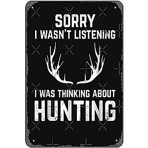Funny Hunting Gift for Bow and Rifle Deer Hunters Metal Signs Vintage Wall Art Kitchen Bar Farm School Man Cave Gift 8x12inch