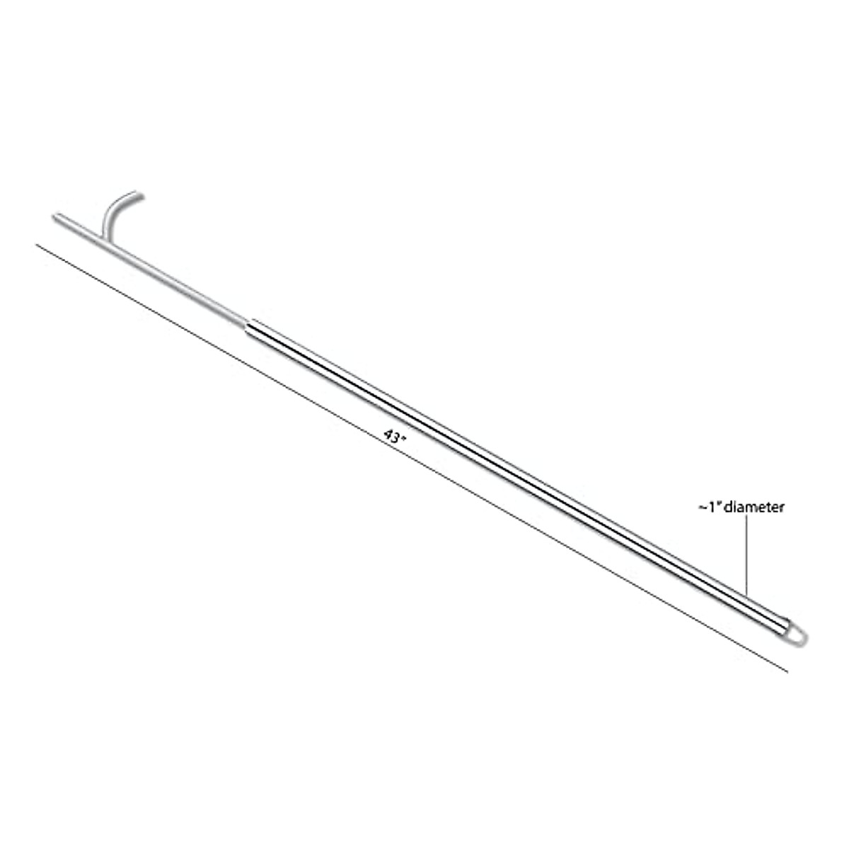 Concord 43" Fire Poker for Fire Pit. One Piece Sturdy Stainless Steel Construction. for Campfire, Indoor and Outdoor Fireplace, Camping