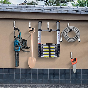 Heavy Duty Steel Garage Hooks,Garage Storage Utility Hooks,Heavy Duty Garage Garden Tool Organizer,Steel Wall Mount Hooks, Garden Hose Hanger, Small Garden U Hooks (Black 2 Pack)