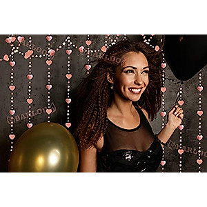 Rose Gold Party Decorations Backdrop Garland I Twinkle Star and Heart Hanging Banner for Bridal Shower Bachelorette Party Wedding Prom Favors