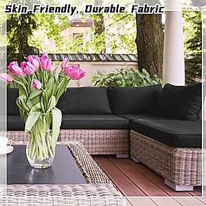 Patelai 14 Pieces Outdoor Cushion Slipcovers Outdoor Patio Cushion Covers Replacement Outdoor Sectional Cushion Covers Seat Cushion Coves for Outdoor Patio Furniture, Covers Only (Black)