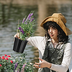 UPMCT 4 5 6 Inch Nursery Pots Variety Pack, 24 Packs Round Flower Pots Decorative Plastic Pots for Plants with Drainage Hole Seed Starting Pots for Seeding, Succulent(4+5+6 Inch, Black)