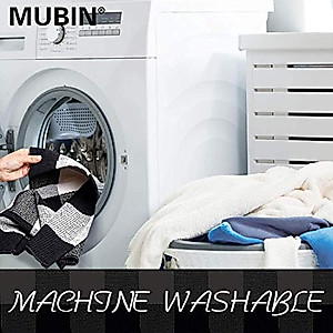 MUBIN Buffalo Plaid Rug 2X3 ft Outdoor Black and White Checked Rug Cotton Reversible Hand-Woven Indoor Washable Entryway Front Porch Decor Rugs for Layered Welcome Front Door Mats