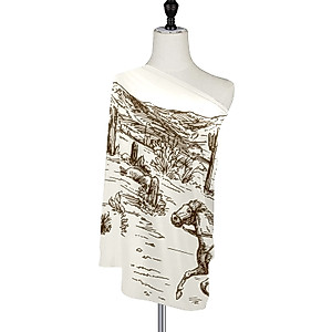 xigua Soft Baby Car Seat Covers Canopy for Infants Strollers Canopies for Newborns Babies Nursing Apron Cover for Breastfeeding, Western Desert Cowboy