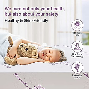 Hcore 8 Inch Twin Memory Foam Mattress,Cooling Lavender  Mattress in a Box,Medium-Firm Mattress Made in USA,Pressure Relief & Temperature Regulation,Fiberglass-Free,CertiPUR-US Certified