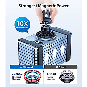 VICSEED Fit for MagSafe Car Mount [20 Strongest Magnets & Stablest] Magnetic Phone Holder for Car Vent Hands Free Car Phone Holder Mount for iPhone 14 13 12 Pro Max Plus Mini MagSafe Case Socket Grip