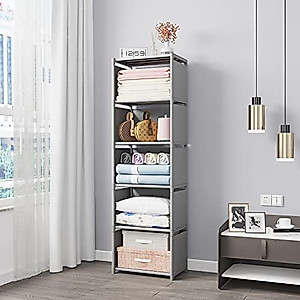 Rerii Cube Storage Shelves, 5 Cubes Closet Bedroom Organizer, Bookshelf Bookcase for Bedroom, Living Room, Small Spaces, 6-Layer