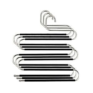 3 Packs Pants Hanger S-Shaped S-Type Space Saving Pants Non-Slip Hangers Trouser Hangers Stainless Steel Multi Layer Multifunctional Pant Hangers Closet Storage for Jeans Shirts for Scarfs Ties