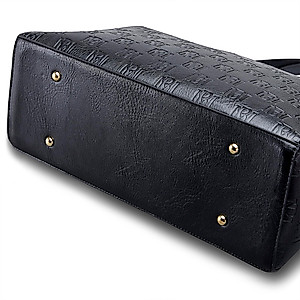 Badgley Mischka Madalyn Vegan Leather Travel Tote Weekender Bag (Black)