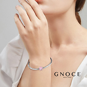 GNOCE "I Love Hotdog Hot Dog Charm Pendant Dangle 18k Rose Gold Plated With Cz 925 Silver Cute Pizza Hot Dog Bead Fit Women Snake Chain Charm Bracelet Necklace Jewelry Gift