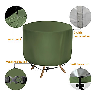 Patio Table Chair Cover Green, 23" DIA X 18"H, Outdoor Table Chair Cover,Outdoor Patio Furniture Cover Waterproof for Deck Box , Coffee Table and Chairs(Green)