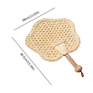 voloki Fan Hand, Natural Raffia Hand Fans Pure Hand-Woven Wheat Straw Hand Fans, Hand Rocker Fan, Handmade Raffia Fans, Wedding Favor Fans, Favor for Wedding Summer Friendly