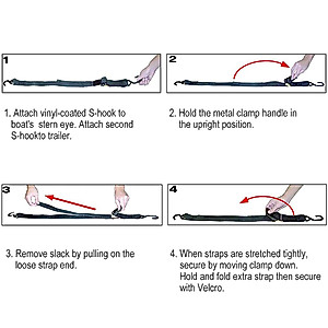 XSTRAP STANDARD Marine Boat Trailer 2" x 4' Trailer Transom Tie-Down Straps, 2PK