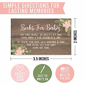 Hadley Designs 25 Oh Deer Invitations, 25 Books Request Cards, Sprinkle Invite for Girl, Bring A Book Instead Of A Card, Invitation Inserts for Baby Shower Guest Book