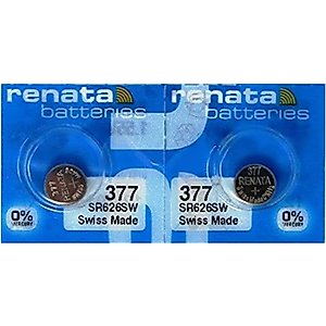 Renata 377 SR626SW Batteries - 1.55V Silver Oxide 377 Watch Battery (2 Count)