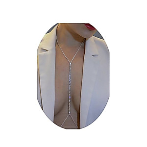 Blindery Sexy Body Chains Silver Rhinestone Belly Waist Chain Beach Body Jewelry Party Body Accessory for Women