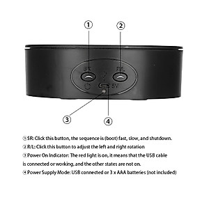 VTOSEN 360 Degree Rotating Display Stand - Electric Turntable with USB Power Cable for Wine Bottles, Jewelry, Cosmetics, Watches - Maximum Load 6.6lb - Motorized Rotating Display Stand(Black)