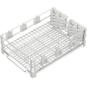Simple Houseware Dish Rack with Drainers, Mug Holder and Utensil Holder, White