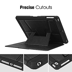 Fintie Magnetic Stand Case for iPad 6th / 5th Generation (2018/2017), iPad Air 2 / Air 1 (9.7 Inch) - [Multiple Secure Angles] Shockproof Rugged Soft TPU Back Cover, Auto Wake/Sleep, Black