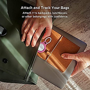 Belkin Apple AirTag Secure Holder with Key Ring - Durable Scratch Resistant Case With Open Face & Raised Edges - Protective AirTag Keychain Accessory For Keys, Pets, Luggage, Backpacks - 2-Pack White
