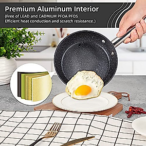 Fashionwu Non Stick Frying Pan Set (8"/9.5"/11"), 3 Piece Aluminum Fry Pan Nonstick with Induction Bottom, Stainless Steel Handle, Skillet Pan, Cooking pans, Suitable for All Hobs