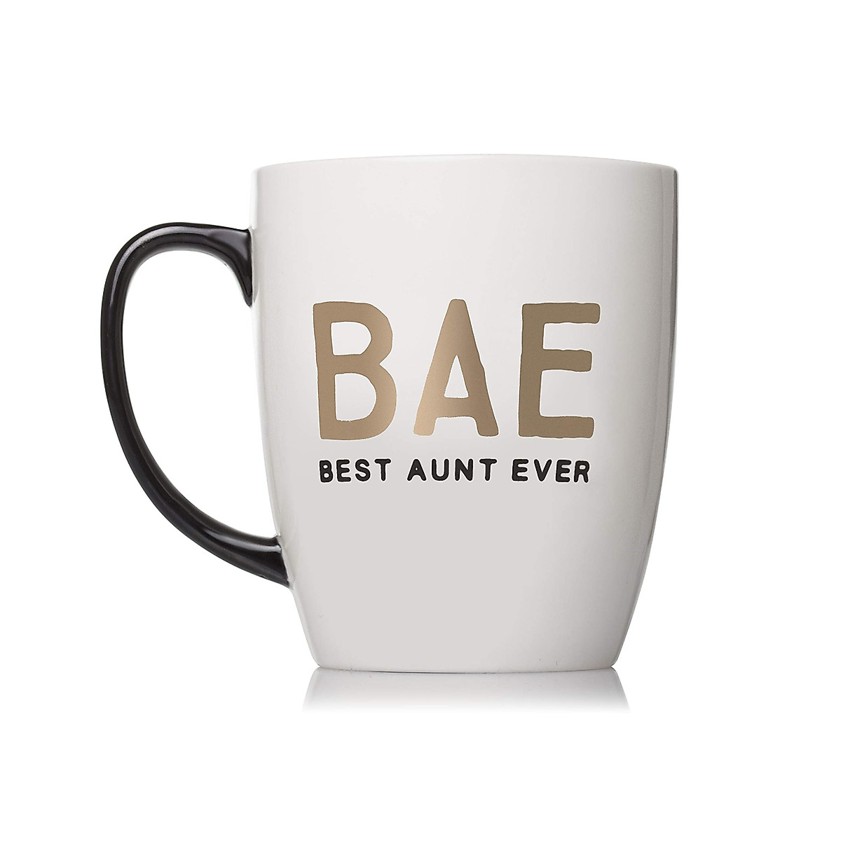 Pearhead Bae Best Aunt Ever Ceramic Mug, Aunt Coffee Mug, Best Aunt Gifts, White