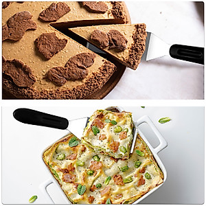 Small Spatula Professional Mini Serving Spatula, 2 Pieces Stainless Steel Metal Spatulas Set, Cutter and Serve Turner for Kitchen, Flipping or Cooking for Brownie, Cookie, Lasagna, Pancakes or Cake