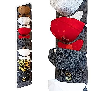 CT Design CapRack, The Original Fitted Cap Display, No Assembly Required Snapback Baseball Hat Organizer and Storage Solution, Lightweight Hat Rack for Flat Billed Caps. Dark Grey