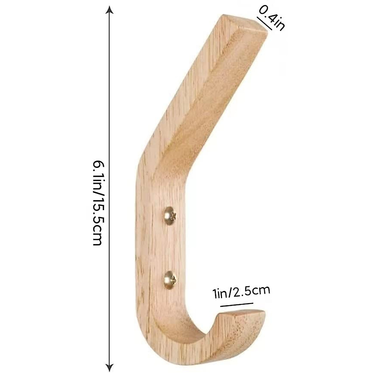 Fujinzhu Wood Hooks Wall Mounted,Decorative Natural Wood Coat Hanger,Coat Hooks, Rubber Wood Hooks (Pack 4) Wall Hangers Hooks for Hanging Coats, Hats Hooks, Bags Hooks, Towels Hooks