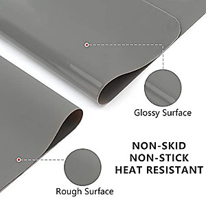 3 Pack Silicone Sheet for Crafts, Resin Jewelry Casting Molds Mat, Food Grade Silicone Placemat, Multipurpose Table Protector, Nonstick Nonskid Heat-Resistant, Black & Gray & Beige (15.7 x 11.8 inch)