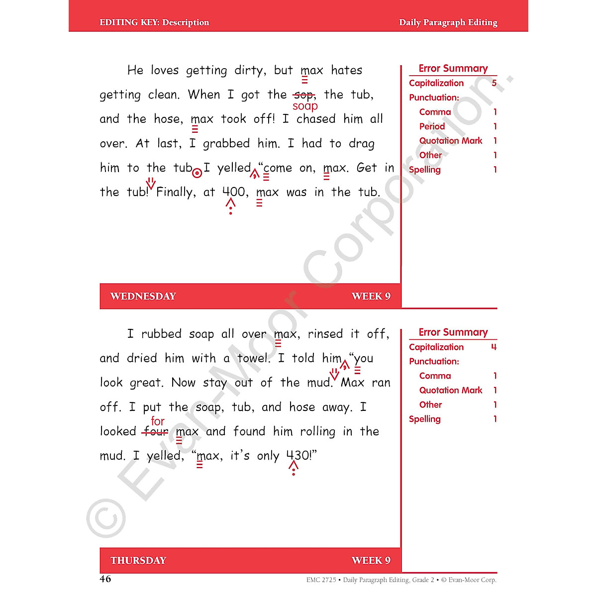 Daily Paragraph Editing, Grade 2