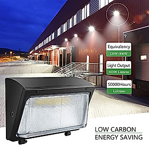 LED Wall Pack Lights 120W Ultra Bright Outdoor Security Light Fixture for Parking Lot,Warehouse,Outbuilding, Back Yard,Commercial Lighting Grade 16200LM Dimmable 5000K IP65 UL DLC Listed 4 Pack