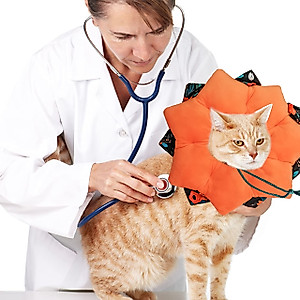 Purrrfect Life Adjustable Pet Cone Collar Soft for Kittens and Puppys, Cute Recovery Pet E-Collar After Surgery, Wound Healing Protective Cone, Elizabethan Collars (Flower, S)