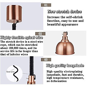 Food Heat Lamp,New Commercial Food Heat Lamp Warmer for Hotel Buffet Restaurant,Food Heating Lamp for Home Kitchen,Height Adjustable,