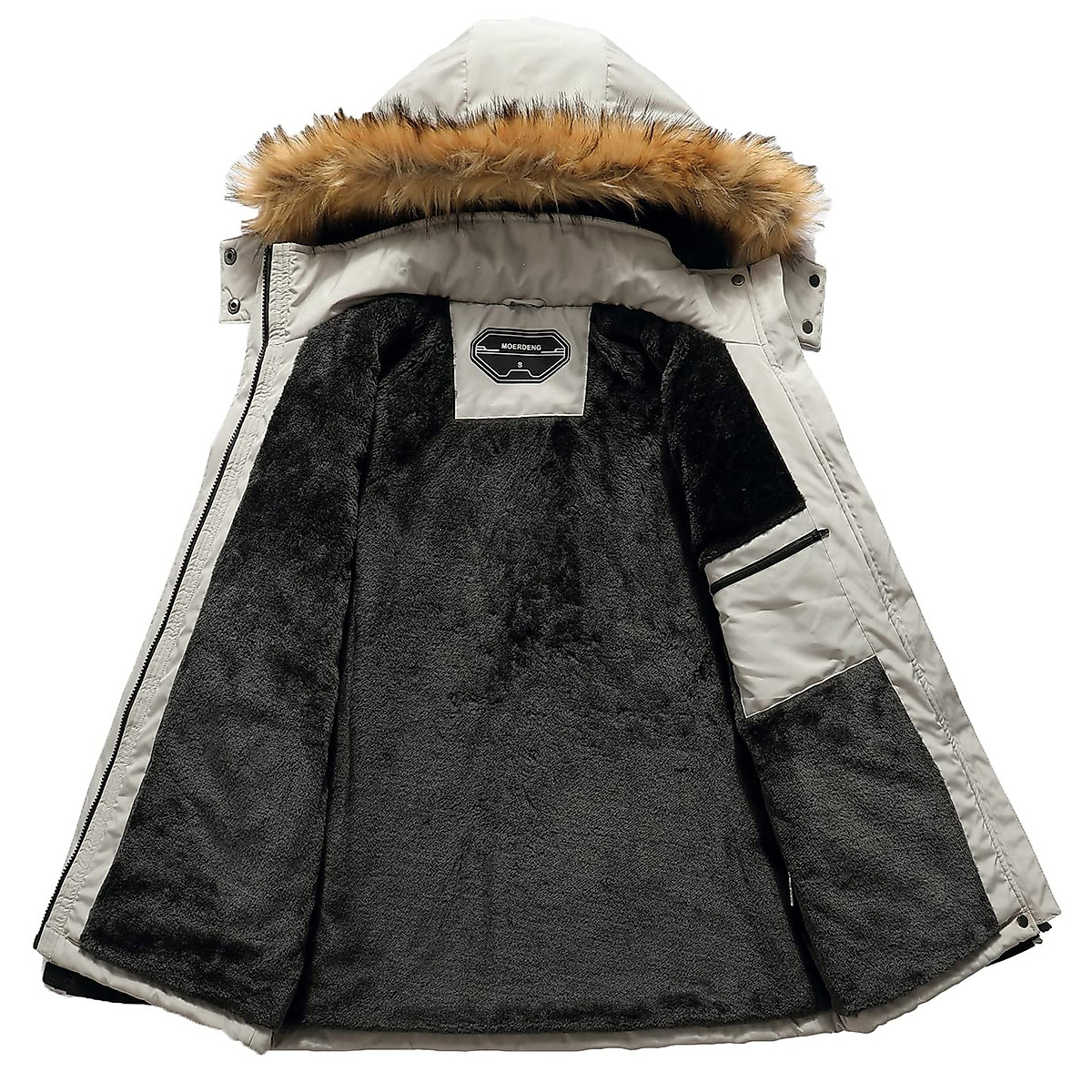 MOERDENG Women's Waterproof Ski Snow Jacket Winter Warm Hooded Snow Coat Mountain Windproof Ski Jacket For Women