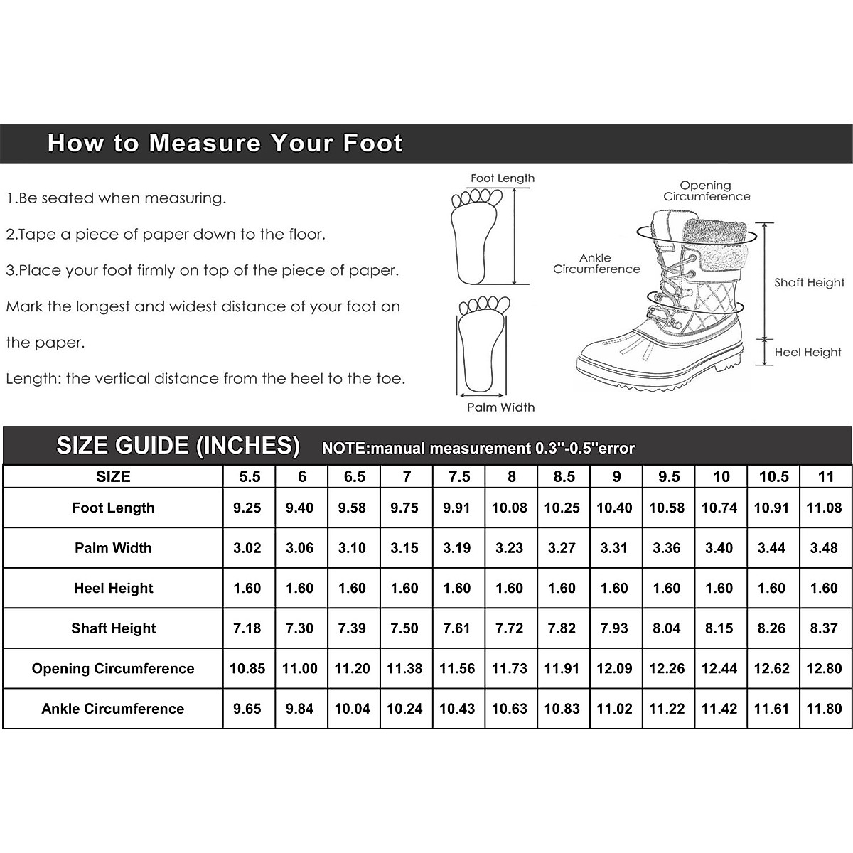 GLOBALWIN Snow Boots For Women Brown/Prints Women's Winter Boots 8.5M