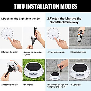 SOLPEX Solar Deck Lights Outdoor 8 Pack, Solar Multi-Color Auto-Changing Driveway Lights, Dock Lights Solar Powered Waterproof LED Lights for Steps, Garden, Ground, Stair, Patio, Pathway, Landscape