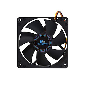 Kingwin 80mm Silent Fan for Computer Cases, Mining Rig, CPU Coolers, Computer Cooling Fan, Long Life Bearing, and Provide Excellent Ventilation for PC Cases-[Black] CF-08LB