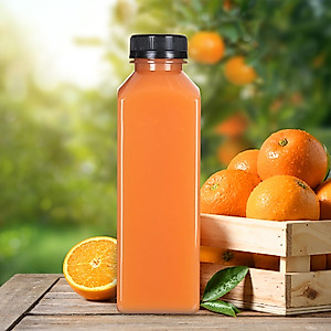 The Buyer Choice 144pcs 16oz Plastic juice containers with lids Bulk Reusable juice Bottles for juicing with Black Tamper Evident Lids, Disposable Empty Clear Bulk Beverage Containers for smoothies