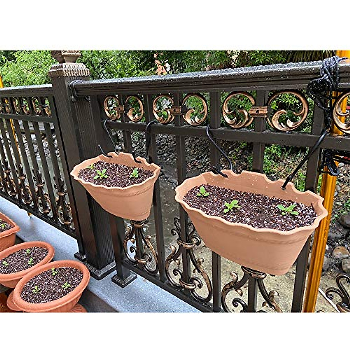 DINGEE 6 Inch Large S Hooks,7mm Thickness Sturdy Heavy Duty S Hooks for Hanging Plants, Non Slip Vinyl Coated Metal Black S Hooks for Clothes,Tools,Hoses,Bikes,Bird Feeders