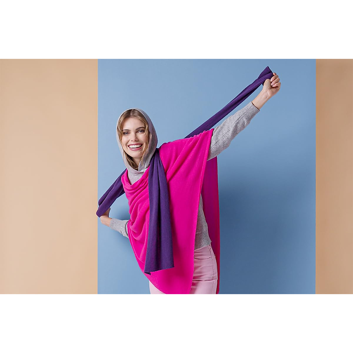 Dalle Piane Cashmere - Poncho 100% cashmere - Made in Italy, Color: Camel, One size