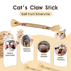 Luystoka 3PCS Silvervine Matatabi Catnip Sticks Natural Cat Chew Sticks, Cat Dental Toy, Catmint Blend Sticks, Teeth Cleaning, Interactive for Kitty, Kittens