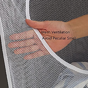 Resdenio Hanging Laundry Hamper Bag, Portable Laundry Bag, 30 x 20 Inch Large Foldable Wall Hanging Laundry Basket with 2 Adhesive Hooks for Dirty Clothes Organization and Storage