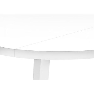 Monarch Specialties I 1011 Dining Table Set, 3pcs Set, Small, 35" Drop Leaf, Kitchen, White Metal and Laminate, Grey Fabric, Contemporary, Modern