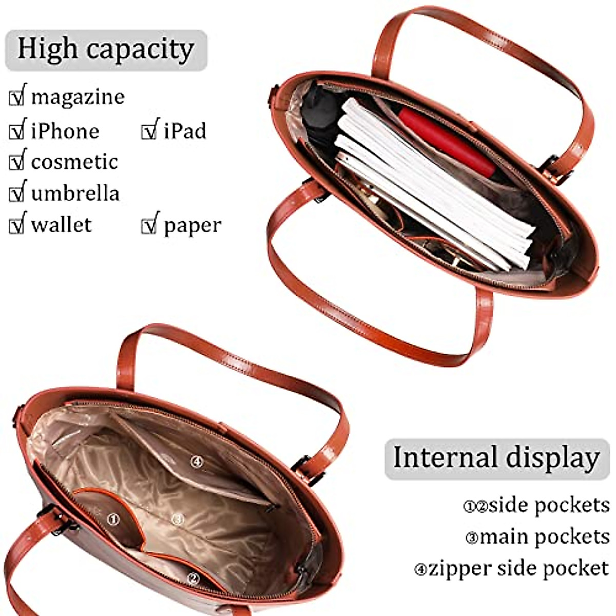 FALAN MULE Handbags Wallet for Women Genuine Leather Tote Bags Top Handle Satchels Adjustable Straps Shoulder Bag