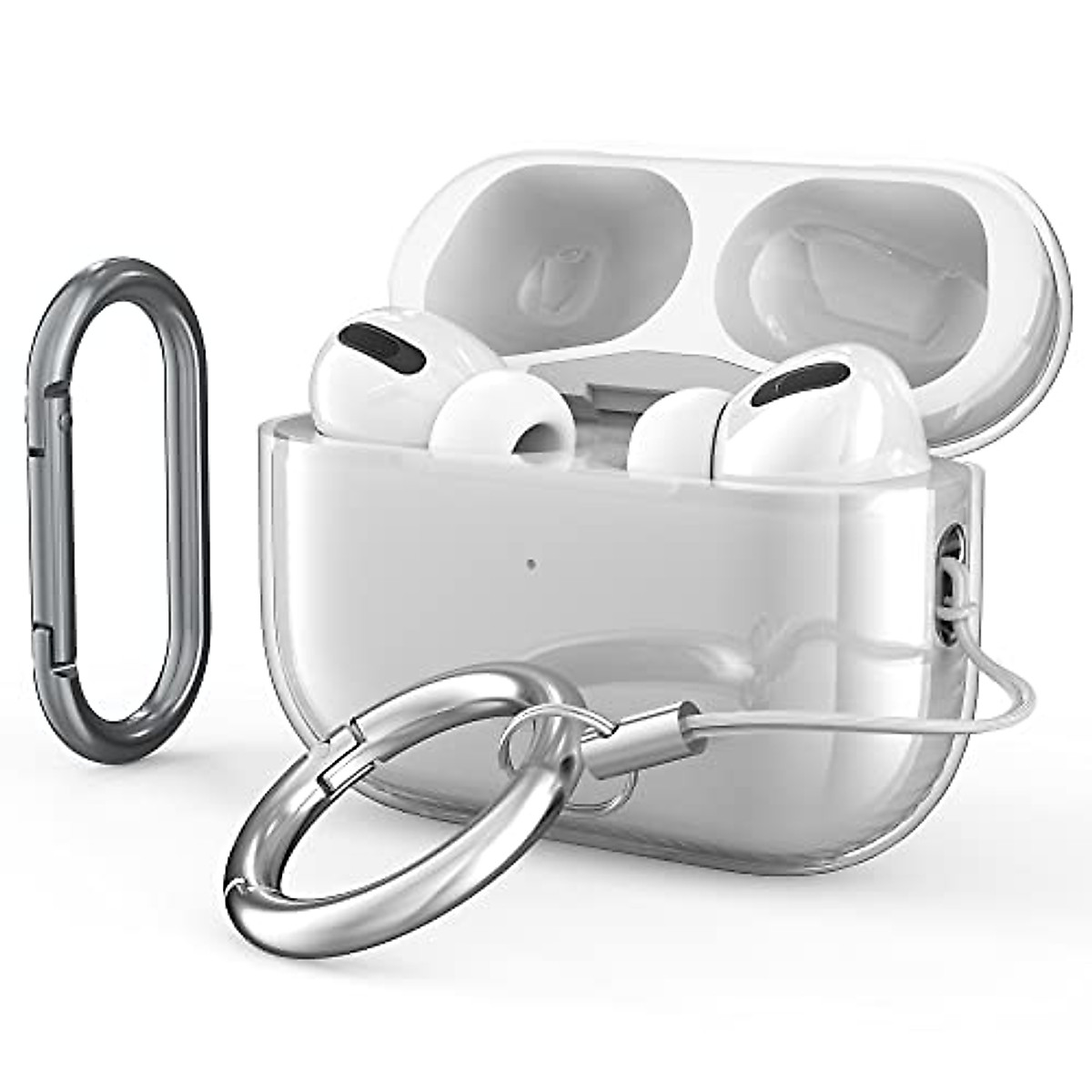 AirPods Pro 2 Case, AirPods Pro 2nd Generation Case Cover 2022,TPU Protective Case with Carabiner/Keychain, Shockproof, Lightweight, Scratch Resistant, Waterproof, Dustproof (Clear)