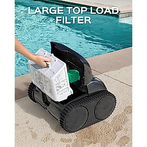 WYBOT C1 Cordless Robotic Pool Cleaners, Powerful Suction, Wall Climb Pool Robot with Intelligent Route Planning, Lasts 150Mins, Ideal for In-Ground Pools Up to 1,614 Sq.ft