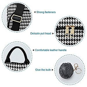 ALAZA Stylish Black Houndstooth Plaid Backpack Purse Anti-theft Casual Fashion Polyester Travel Rucksack Shoulder Bag for Women Girls