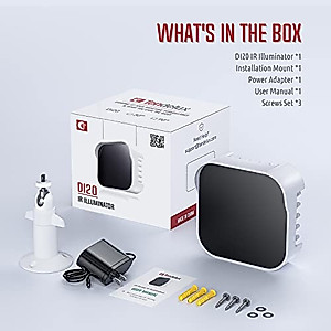 Tendelux DI20 IR Illuminator | Long Range Infrared Flood Light for Security Camera (w/Power Adapter)